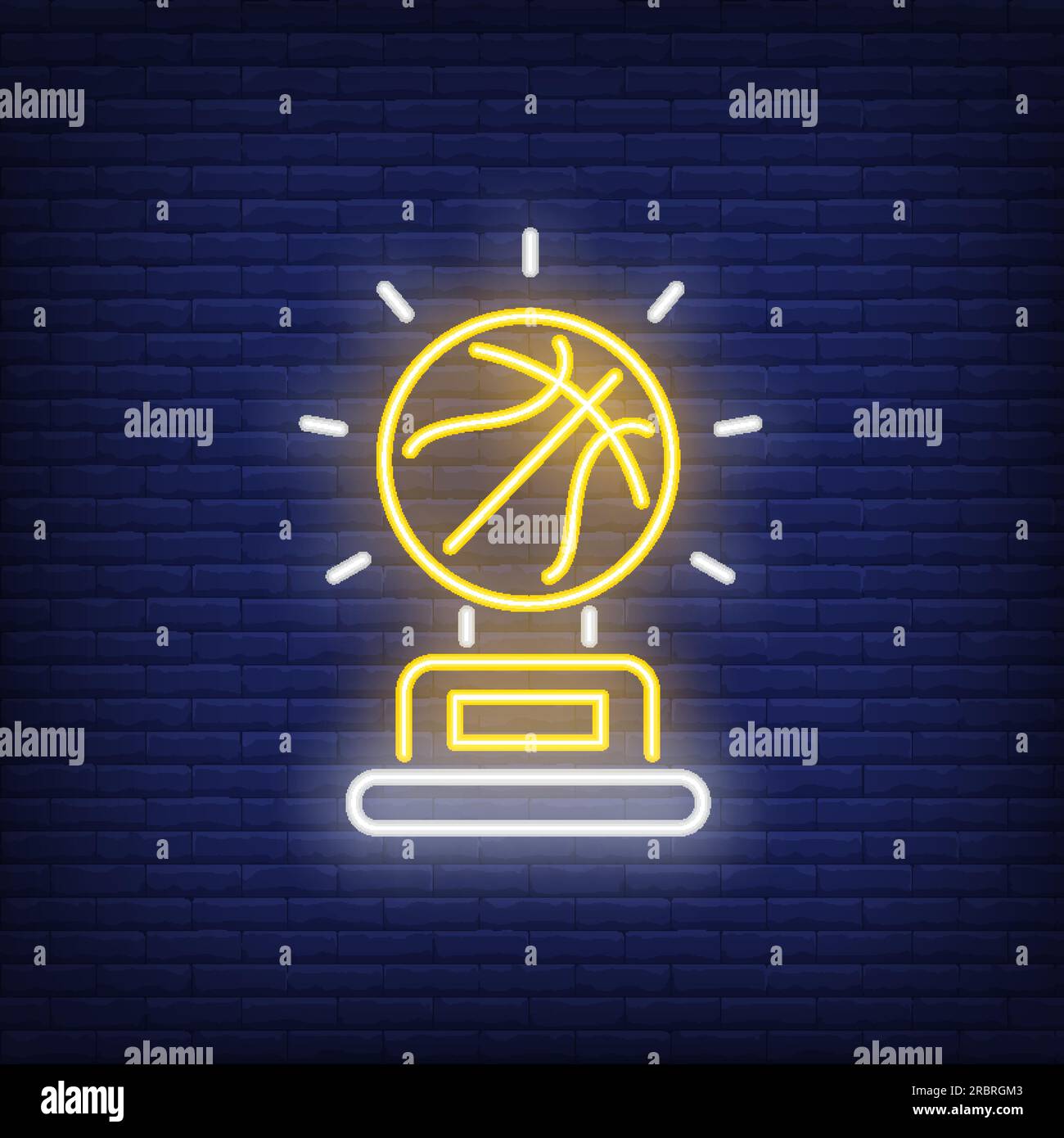 Shining basketball trophy neon sign Stock Vector Image & Art - Alamy