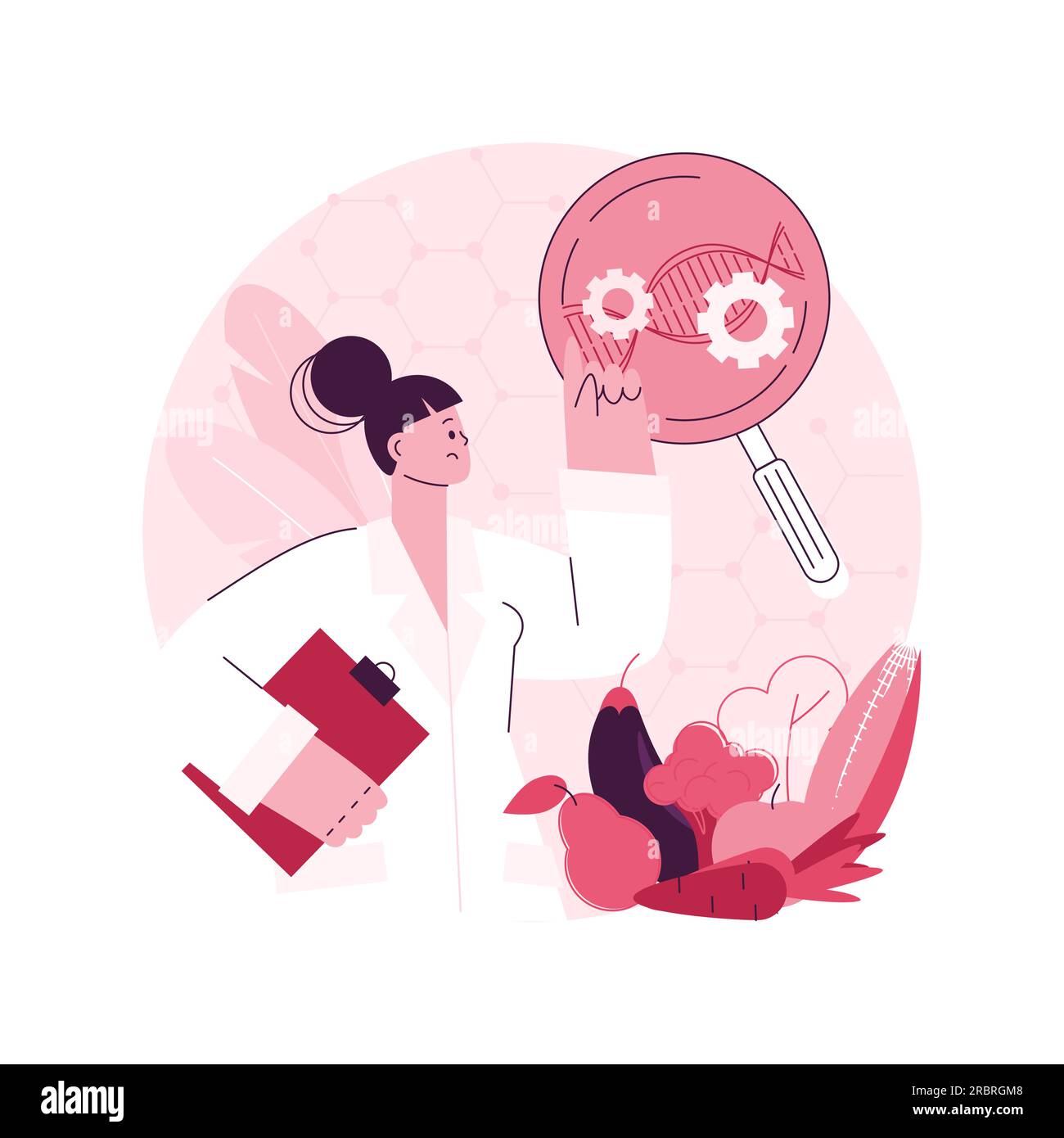 Genetically modified foods abstract concept vector illustration. Genetically modified organism ...