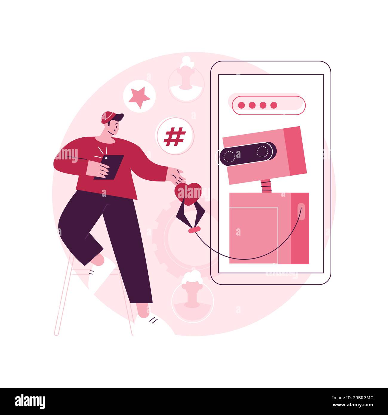 Virtual influencer abstract concept vector illustration. Influencer ...