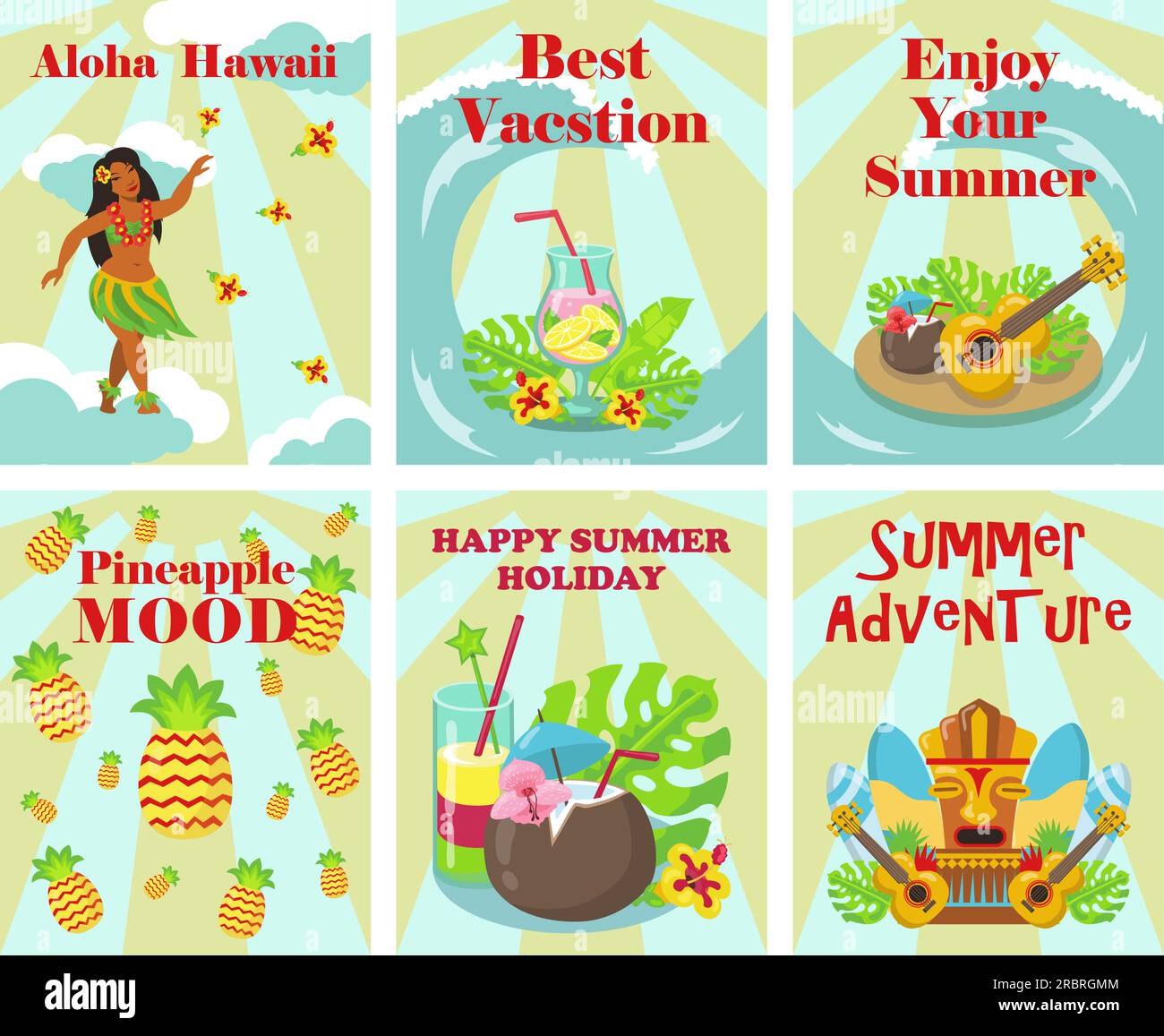 Tropical vacation welcome flyers design set Stock Vector Image & Art ...