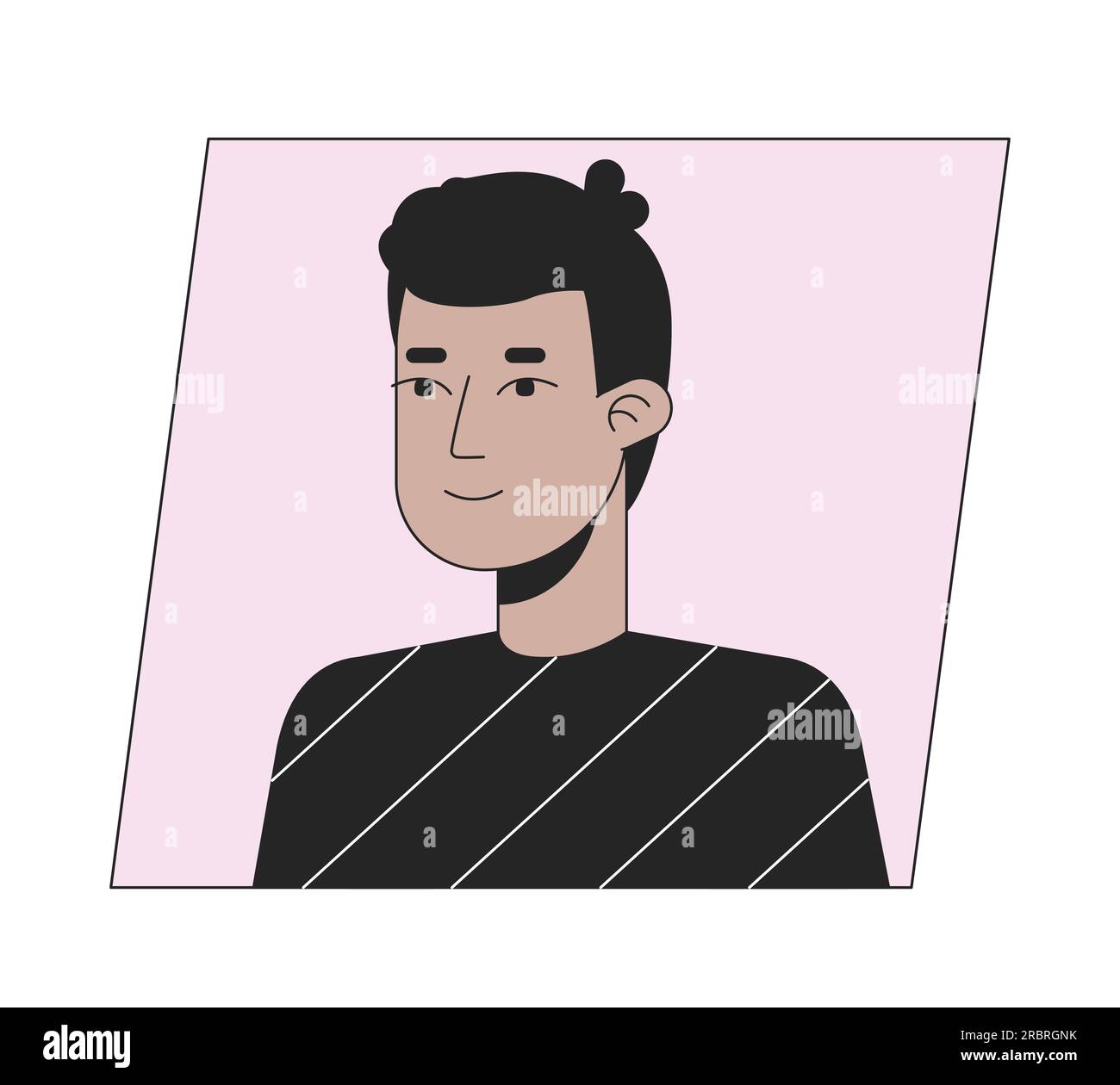 Handsome brunette young man flat color cartoon avatar icon Stock Vector ...