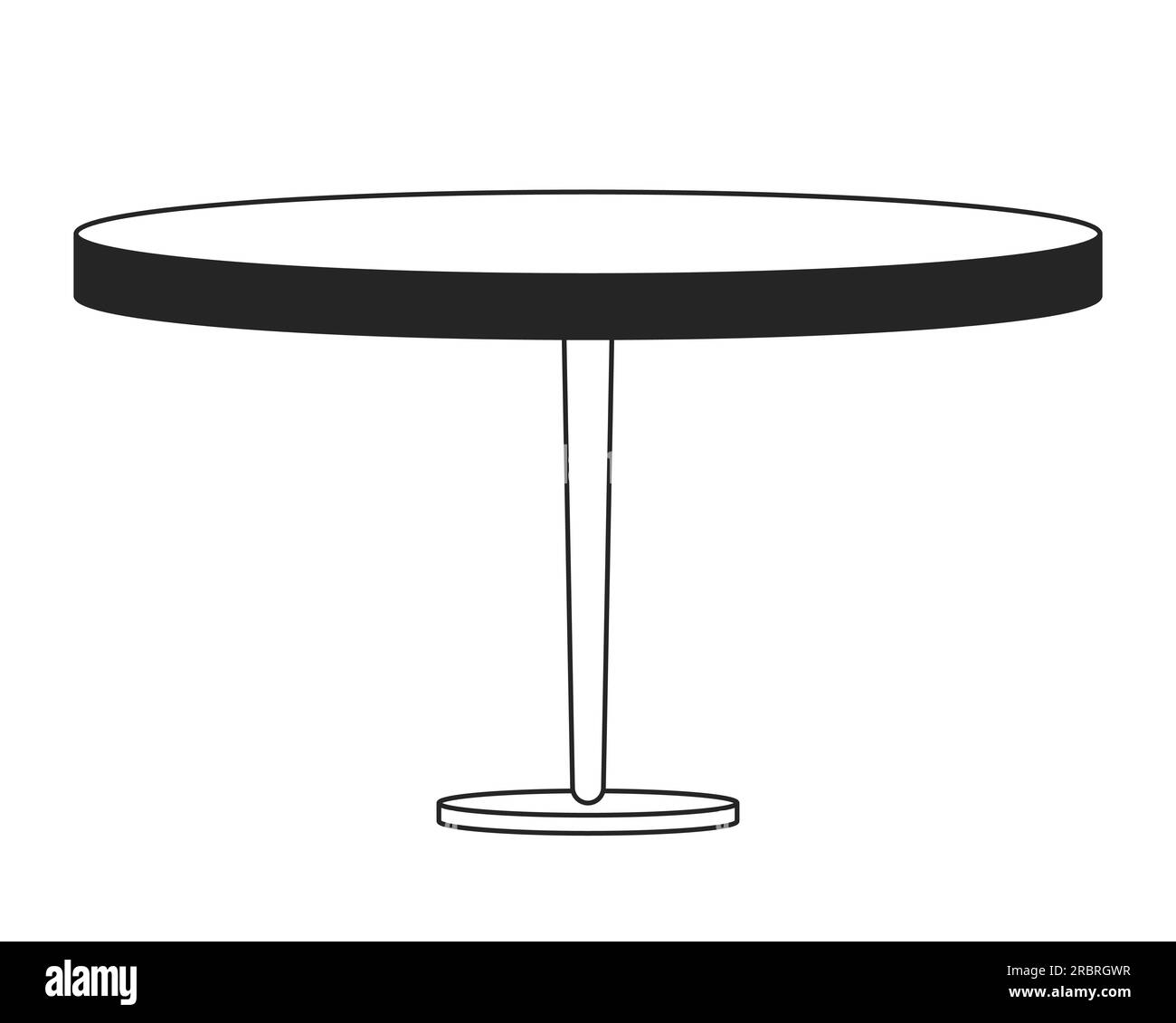 Small Wooden Table Flat Monochrome Isolated Vector Object Stock Vector