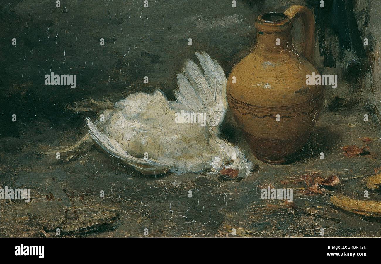 Still life with dead chicken and jug 1870 by August von Pettenkofen ...