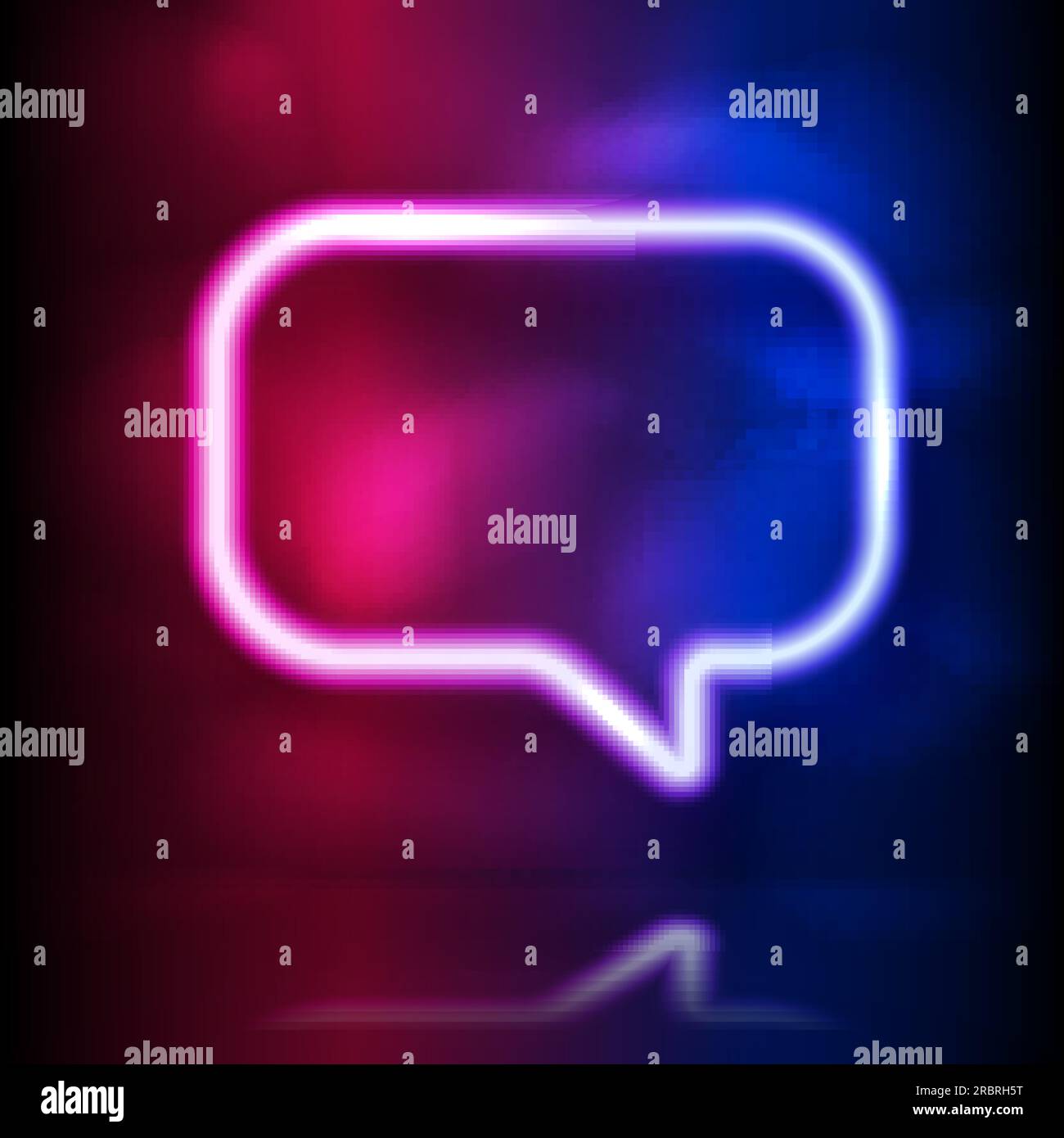 Glowing neon speech bubble vector frame. Glowing lighting and smoke ...