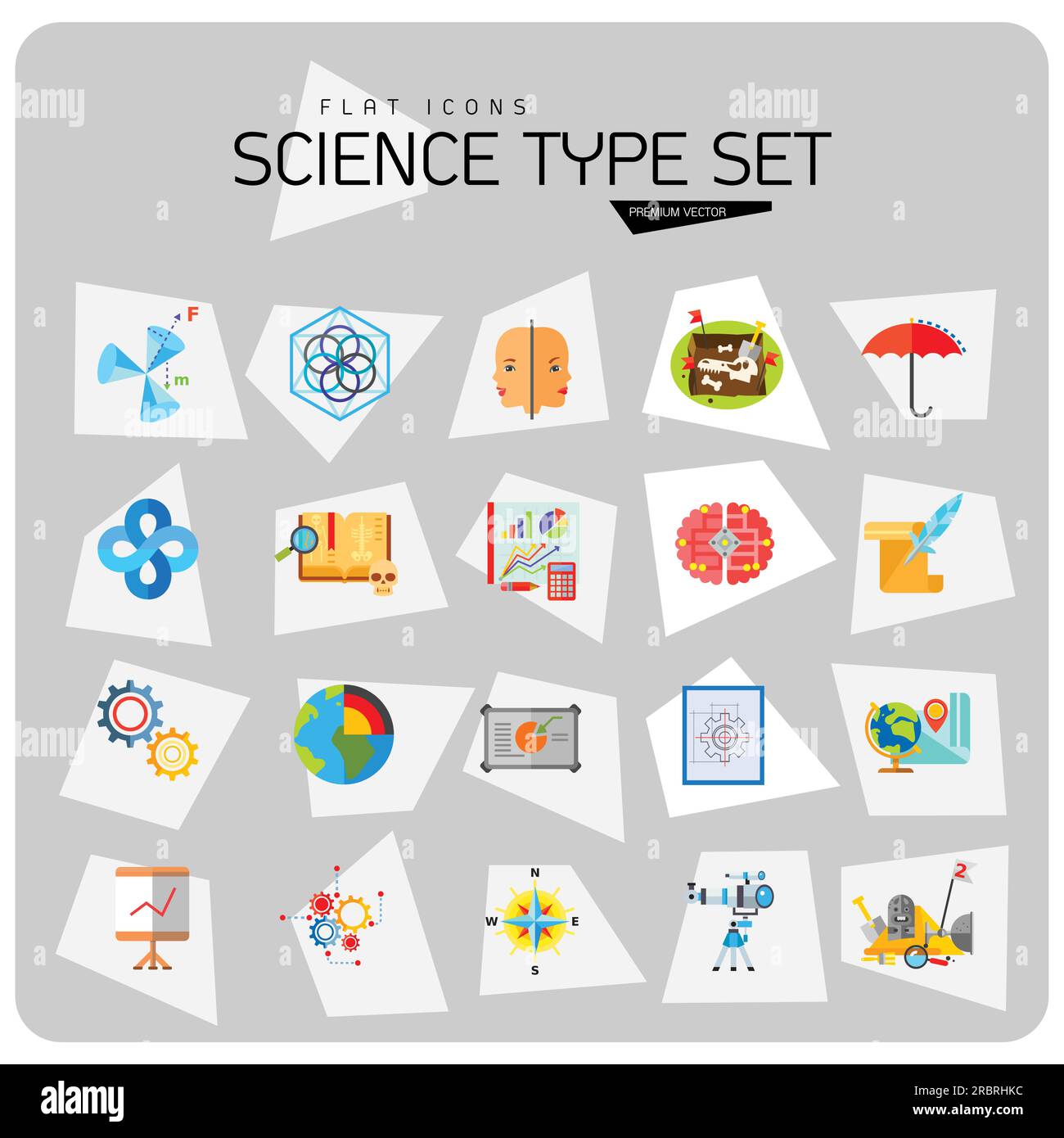 Science Type Icon Set Stock Vector Image & Art - Alamy