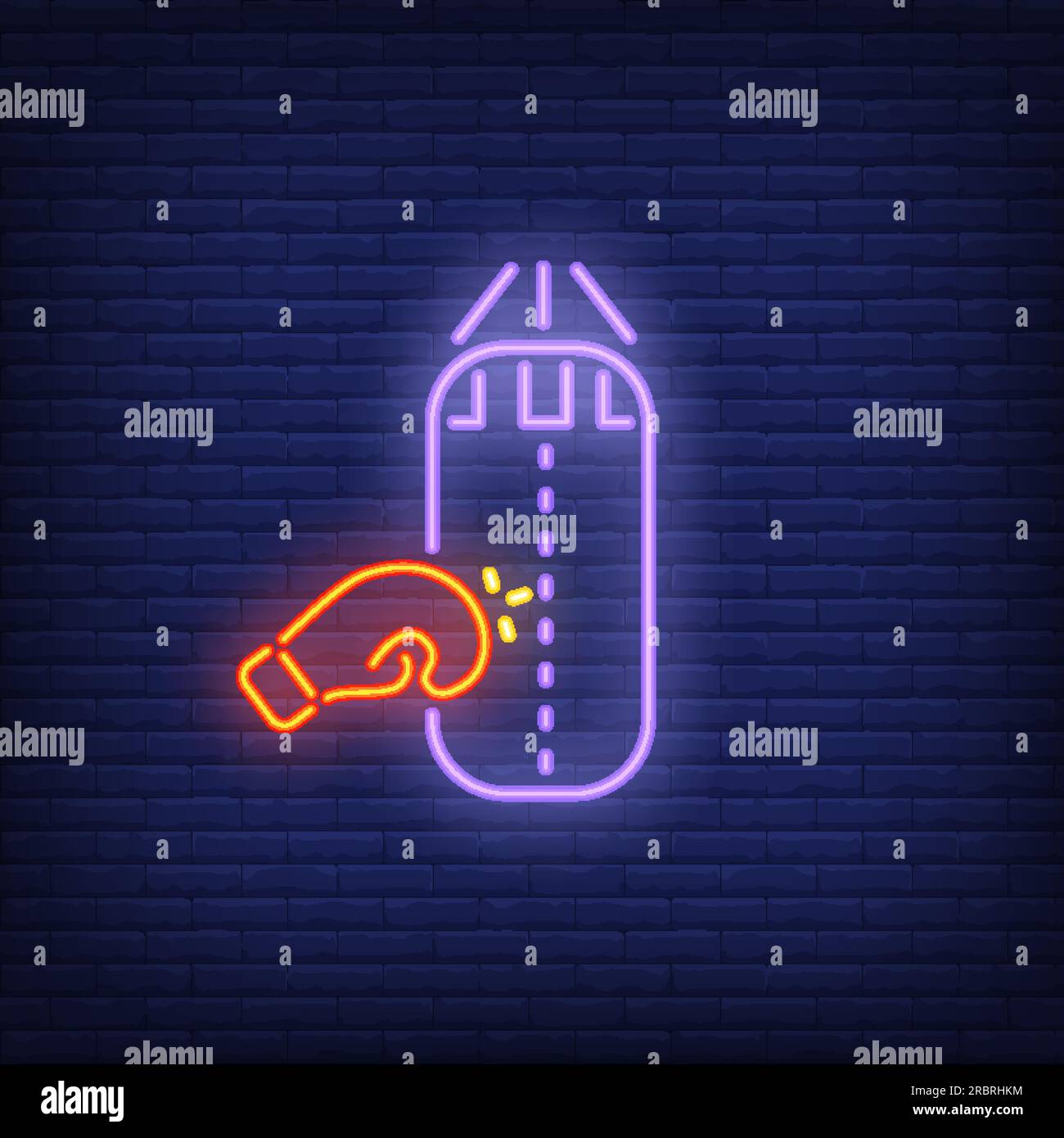 Neon icon of boxing training Stock Vector Image & Art - Alamy