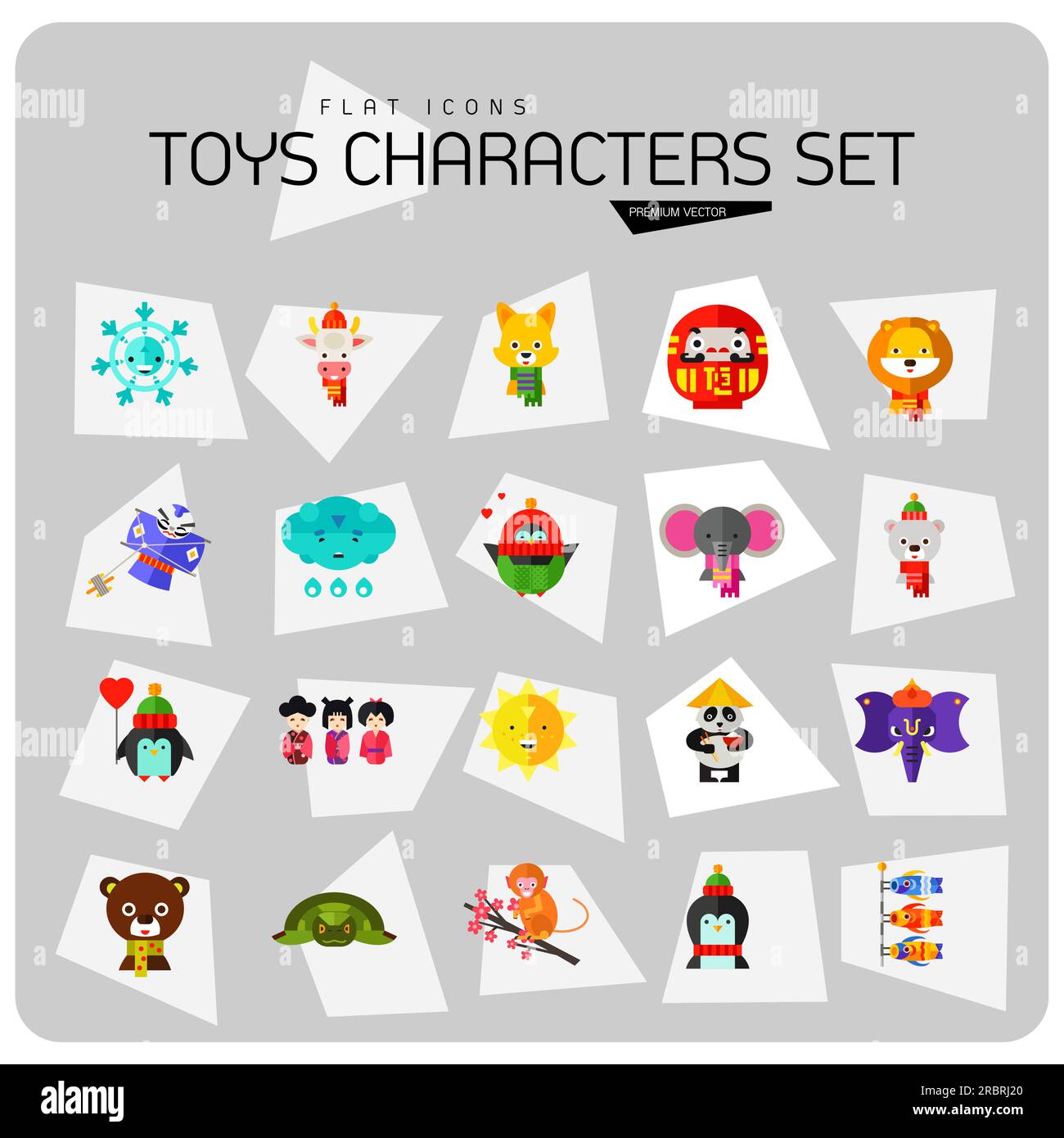 Toys Characters Icons Set Stock Vector Image & Art - Alamy