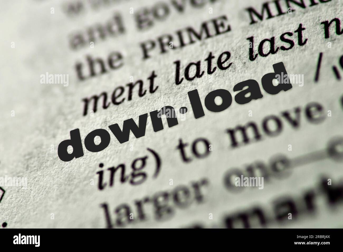 The word download in a dictionary Stock Photo - Alamy