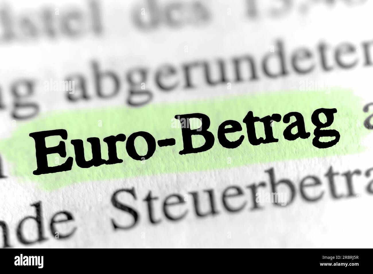 Euro-Betrag is the German word of Stock Photo - Alamy