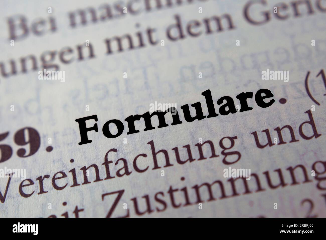 Formulare is the German word of set form Stock Photo - Alamy