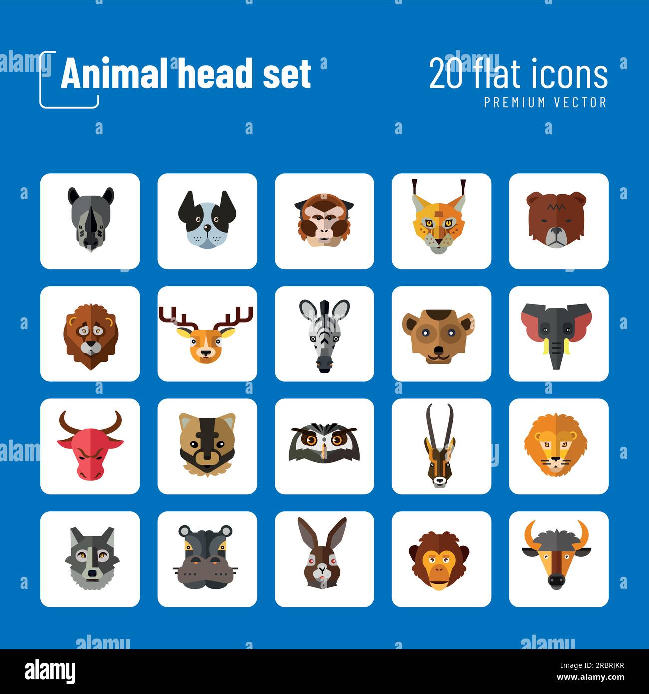 Animal head icons set Stock Vector Image & Art - Alamy