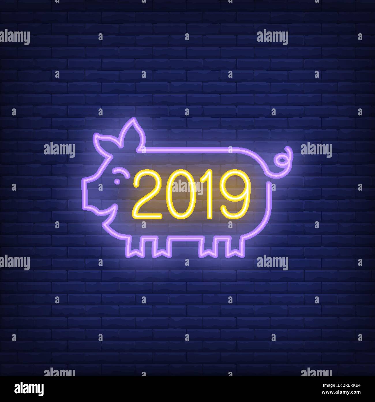 Pink neon pig sign hi-res stock photography and images - Alamy