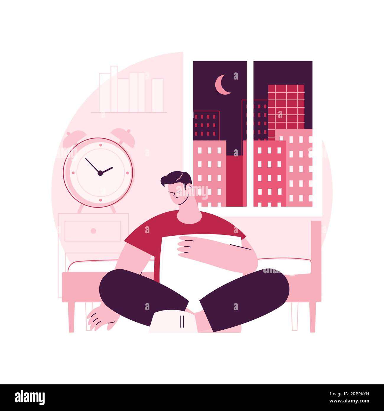 Sleep deprivation abstract concept vector illustration. Insomnia ...