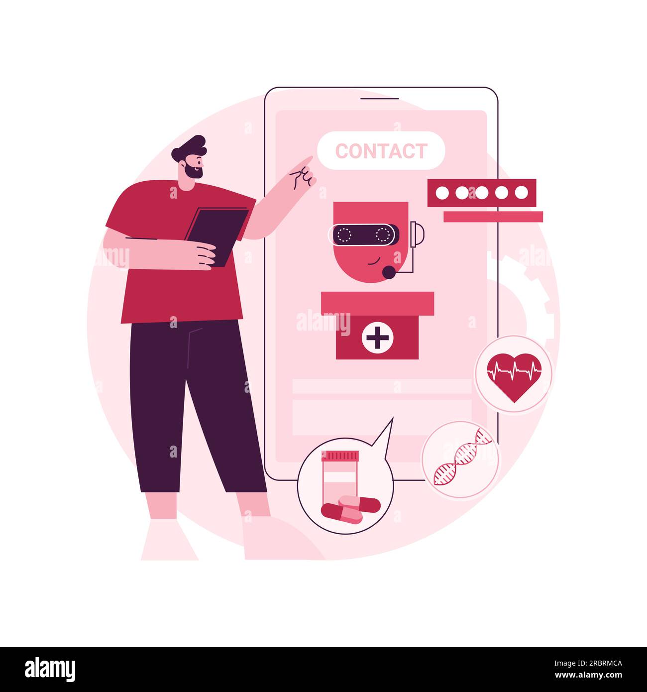 Chatbot in healthcare abstract concept vector illustration. Artificial ...