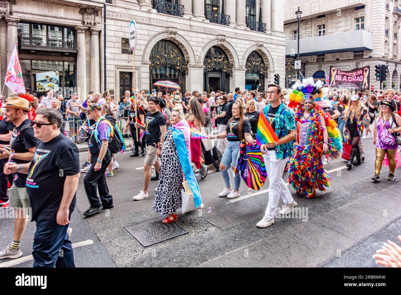 Participants marching n the annual London Pride event on 1st July 2023 ...