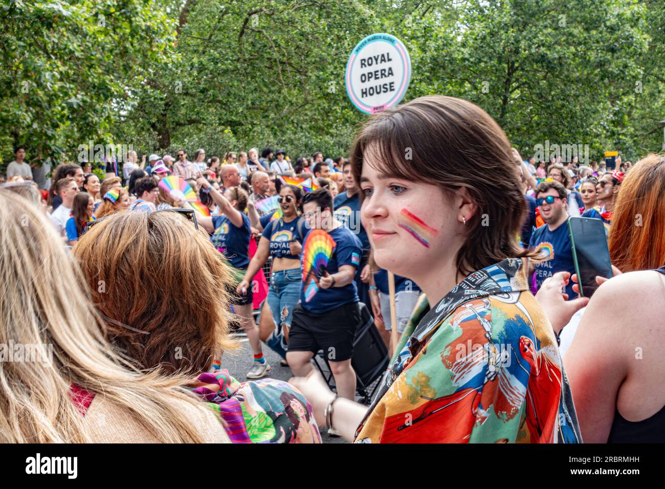 Crowds line the route of the London Pride 2023 procession and cheer the ...