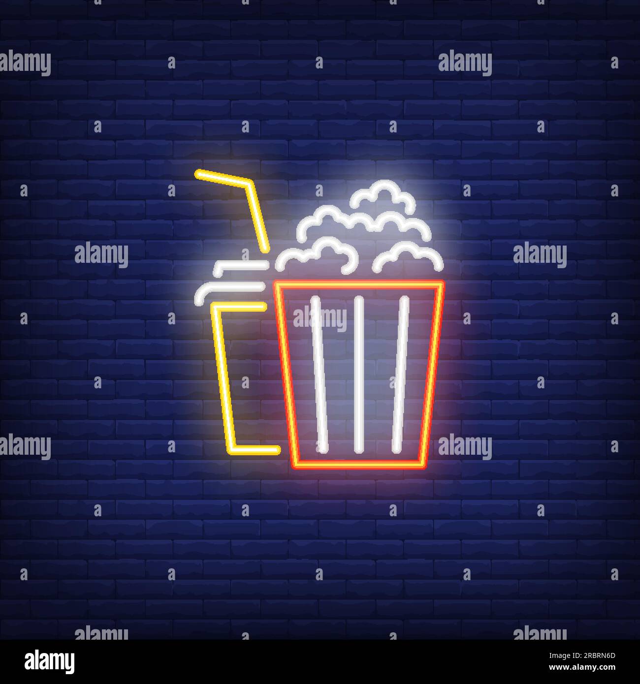 Popcorn and coke neon sign Stock Vector Image & Art - Alamy