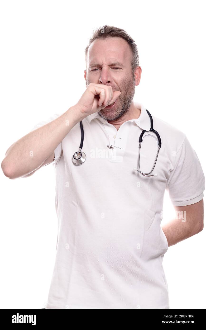Doctor yawning hi-res stock photography and images - Alamy