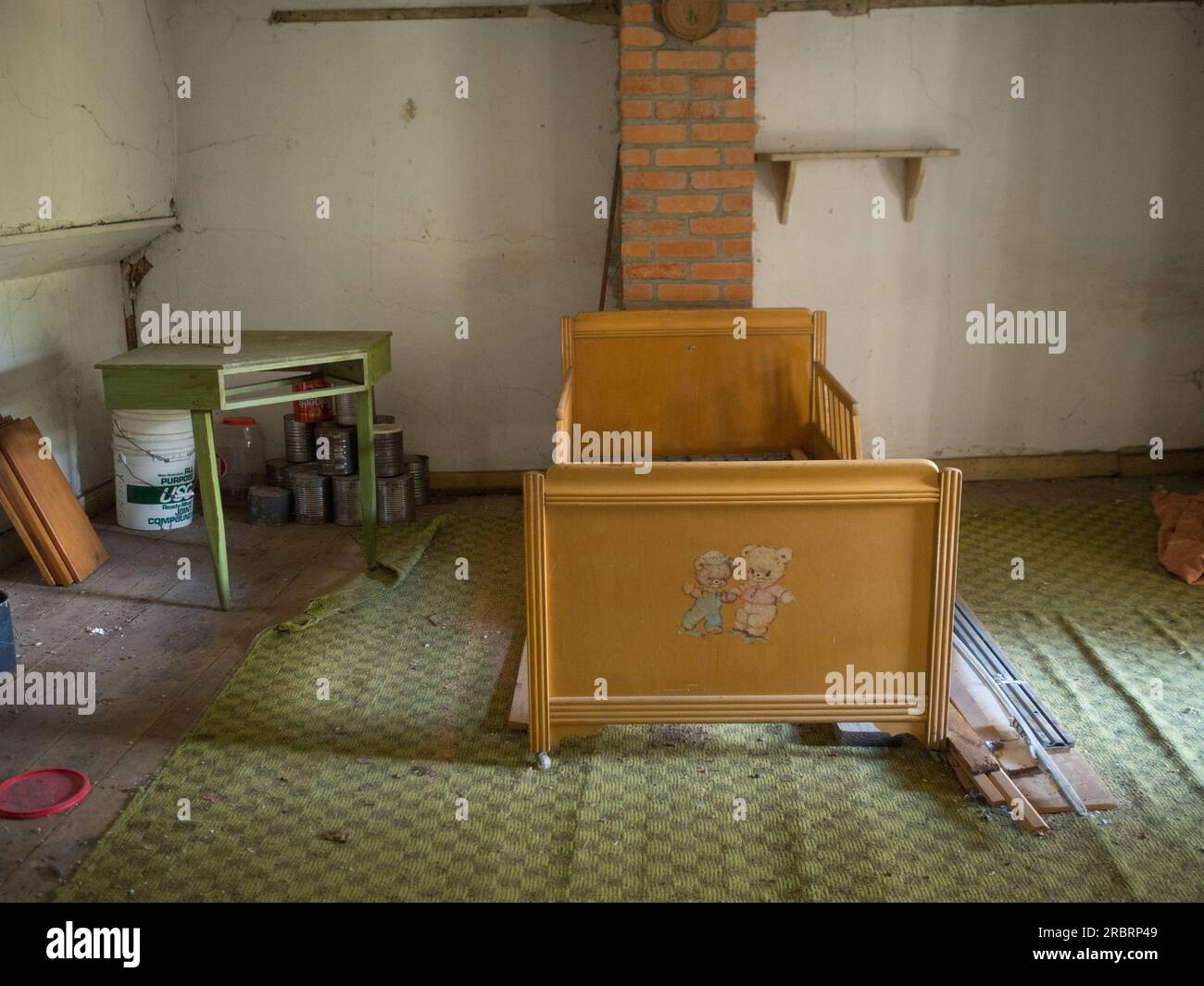 Baby's room in abandoned house Stock Photo - Alamy