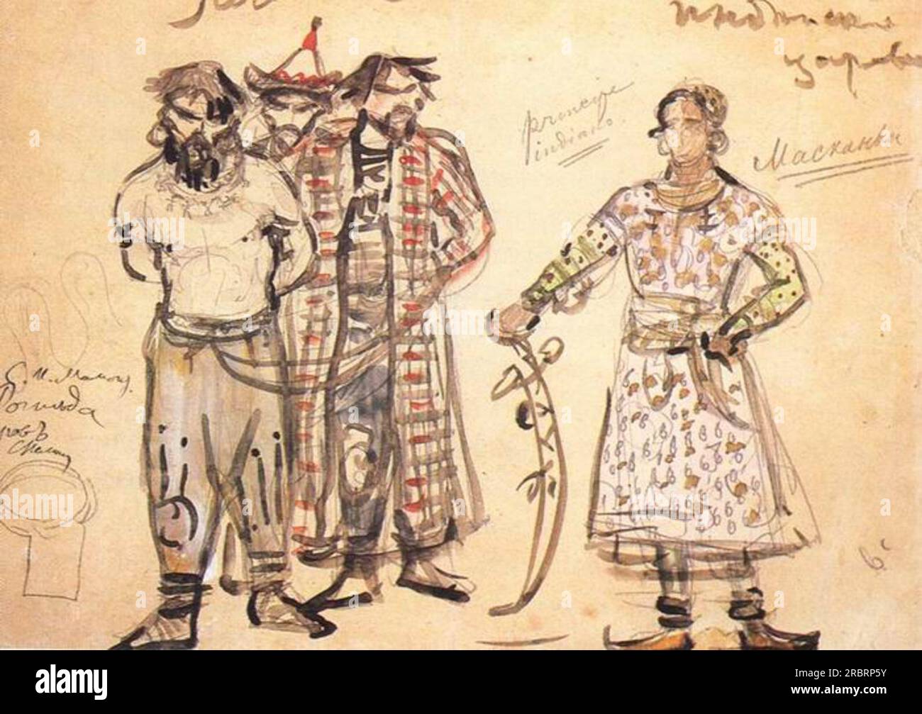 Captured Pechenegs (Costume design for the opera "Rogneda") 1896 ...