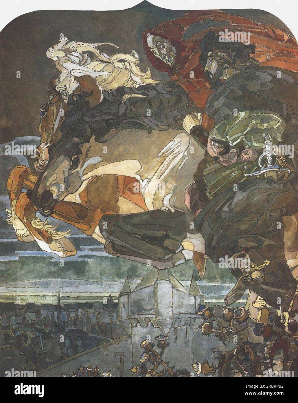 Flight of Faust and Mephisto 1886 by Mikhail Vrubel Stock Photo - Alamy