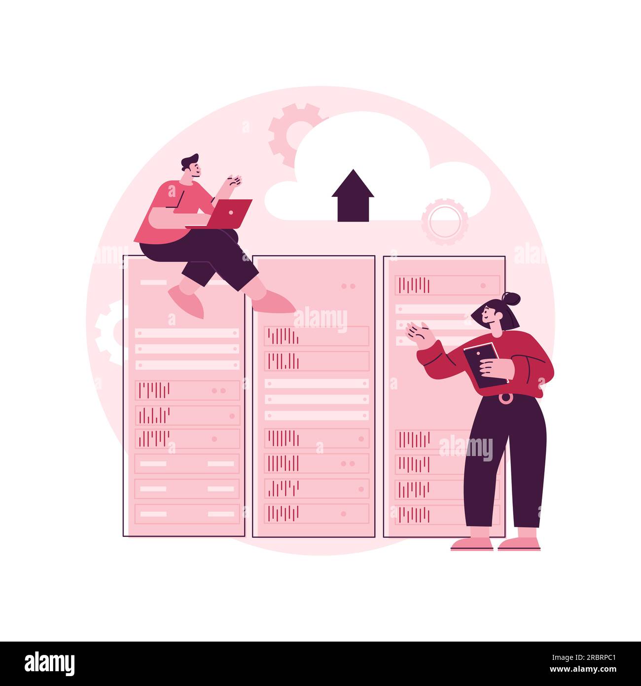 Data center abstract concept vector illustration. Colocation data ...