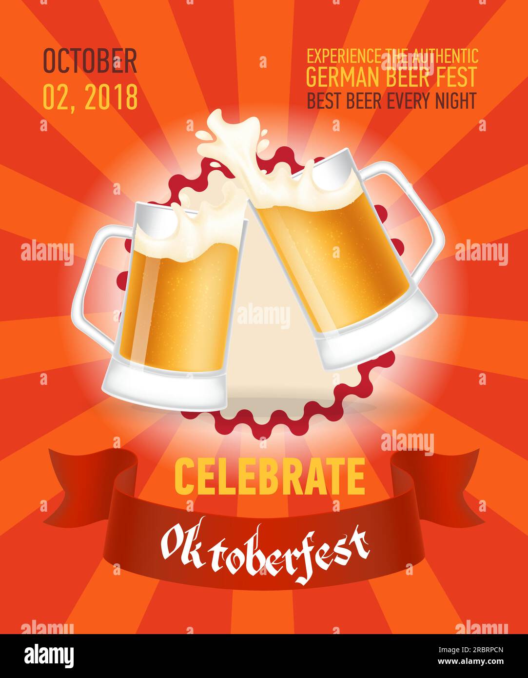 Celebrate Octoberfest red poster design Stock Vector Image & Art - Alamy