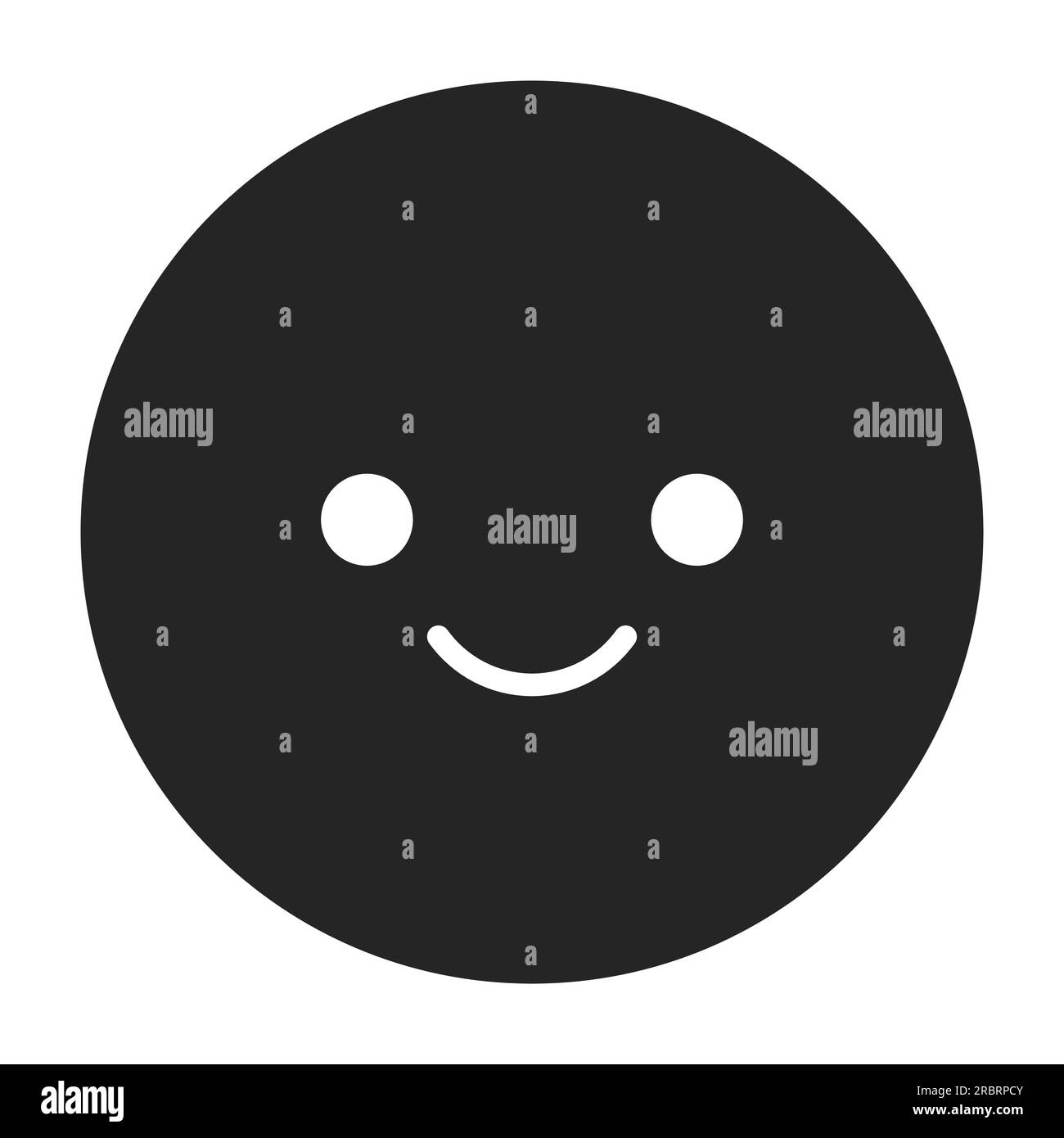 Cute face emotion emoticon flat monochrome isolated vector object Stock ...