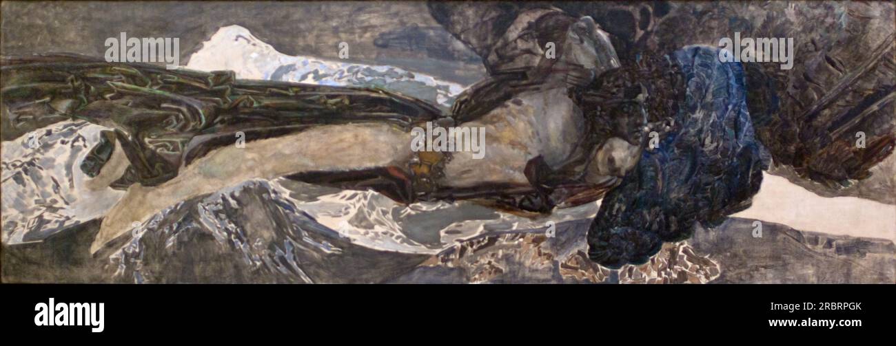 The Flying Demon 1899; Russian Federation by Mikhail Vrubel Stock Photo ...