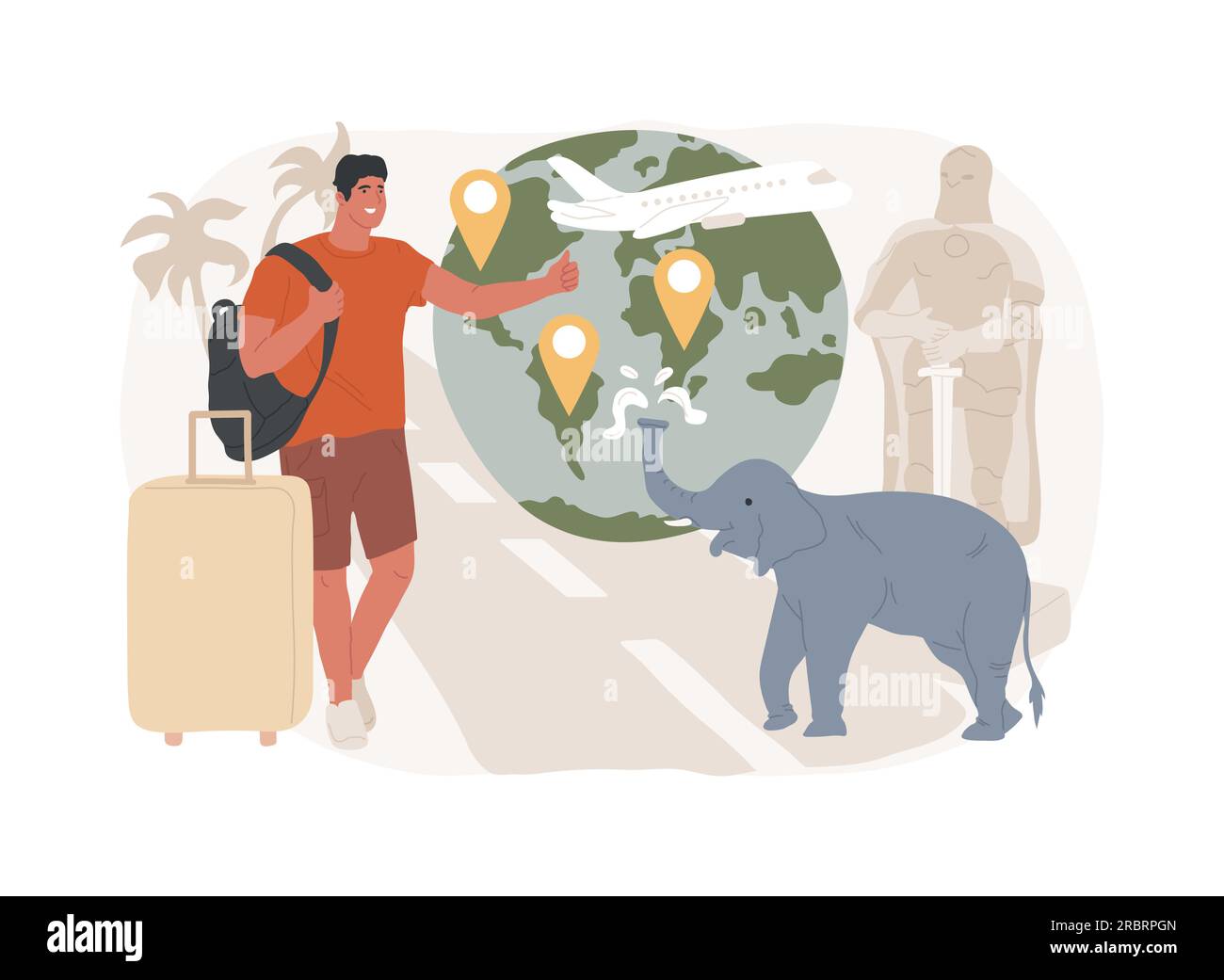 Traveling the world isolated concept vector illustration. Worldwide ...