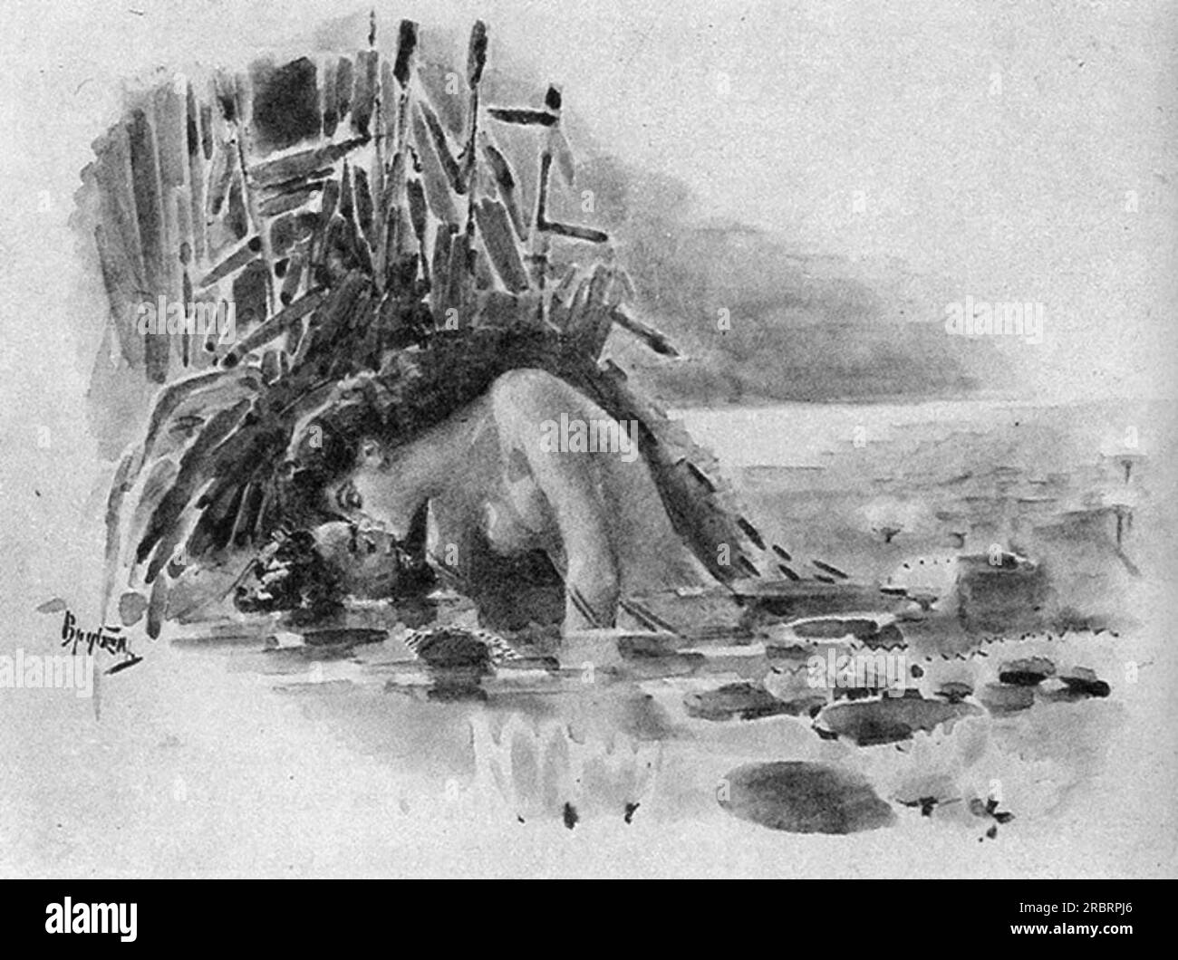 Mermaid c.1891; Russian Federation by Mikhail Vrubel Stock Photo - Alamy