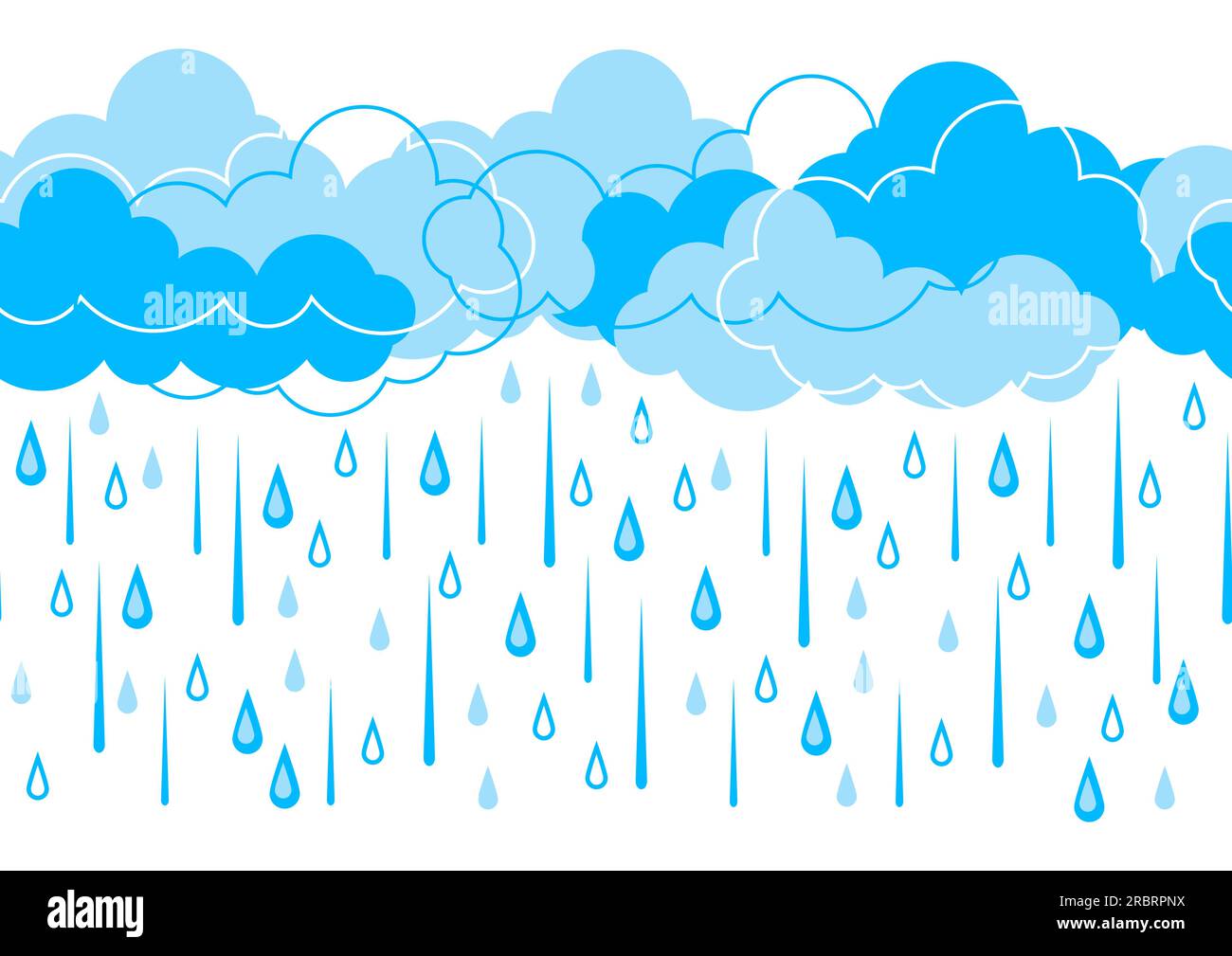 Pattern with clouds and rain. Stylized background with rain Stock ...