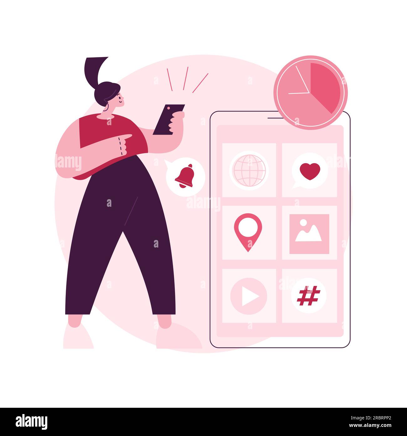 FOMO abstract concept vector illustration. Fear of missing out, social ...