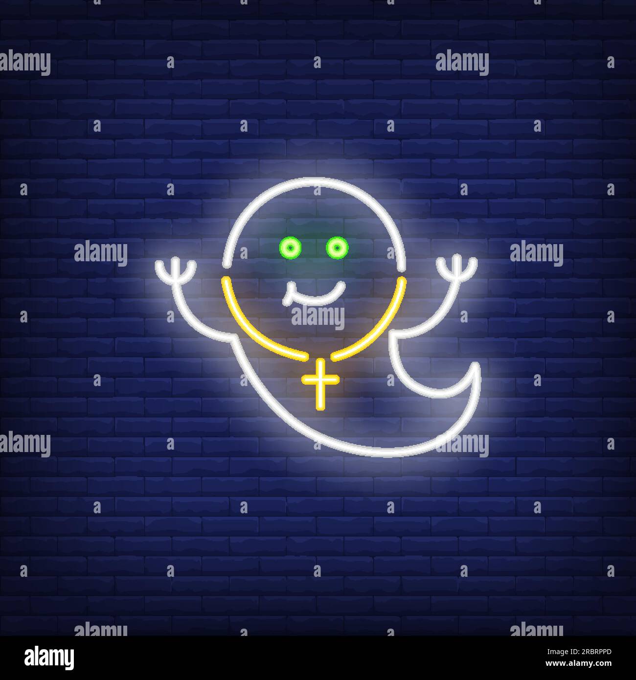 Smiling ghost neon sign hi-res stock photography and images - Alamy