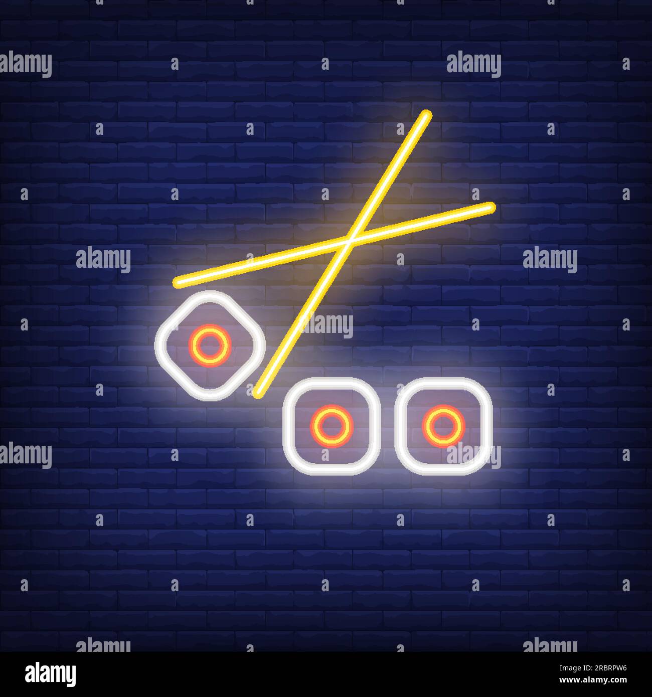 Sushi rolls with chopsticks neon sign Stock Vector Image & Art - Alamy