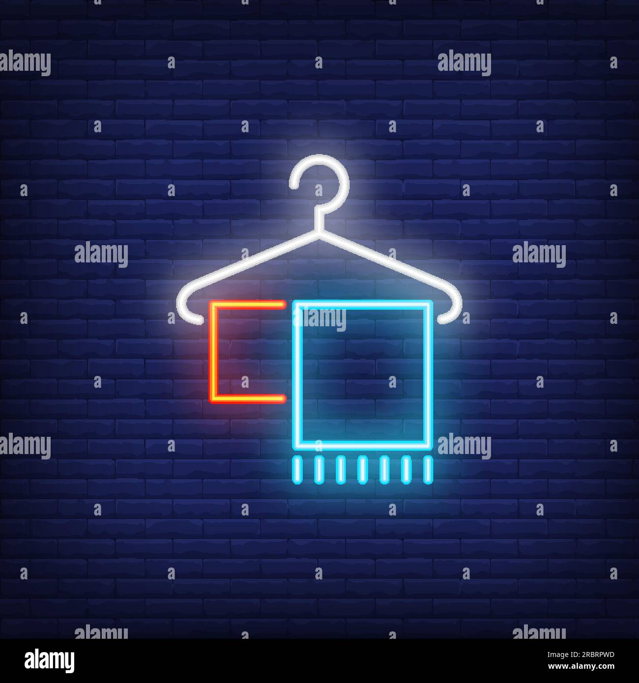 Towels on hanger neon sign Stock Vector Image & Art - Alamy