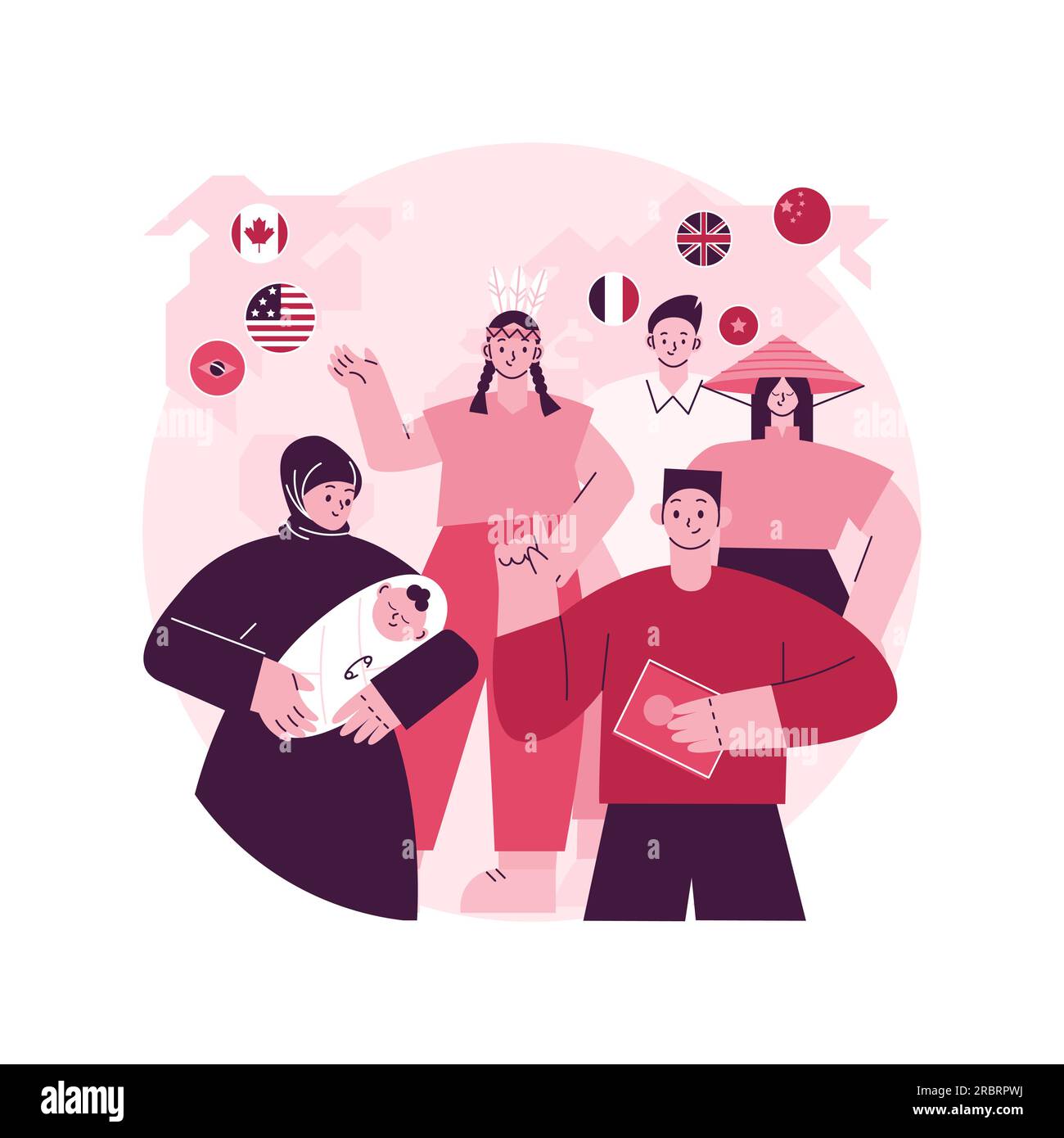 Nationality abstract concept vector illustration. Country of birth ...