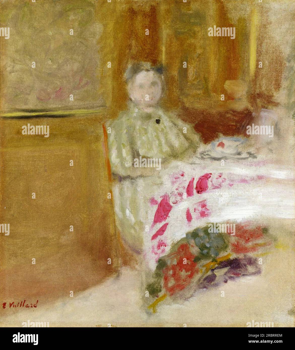 Madame Vuillard at Table 1900 by Edouard Vuillard Stock Photo - Alamy
