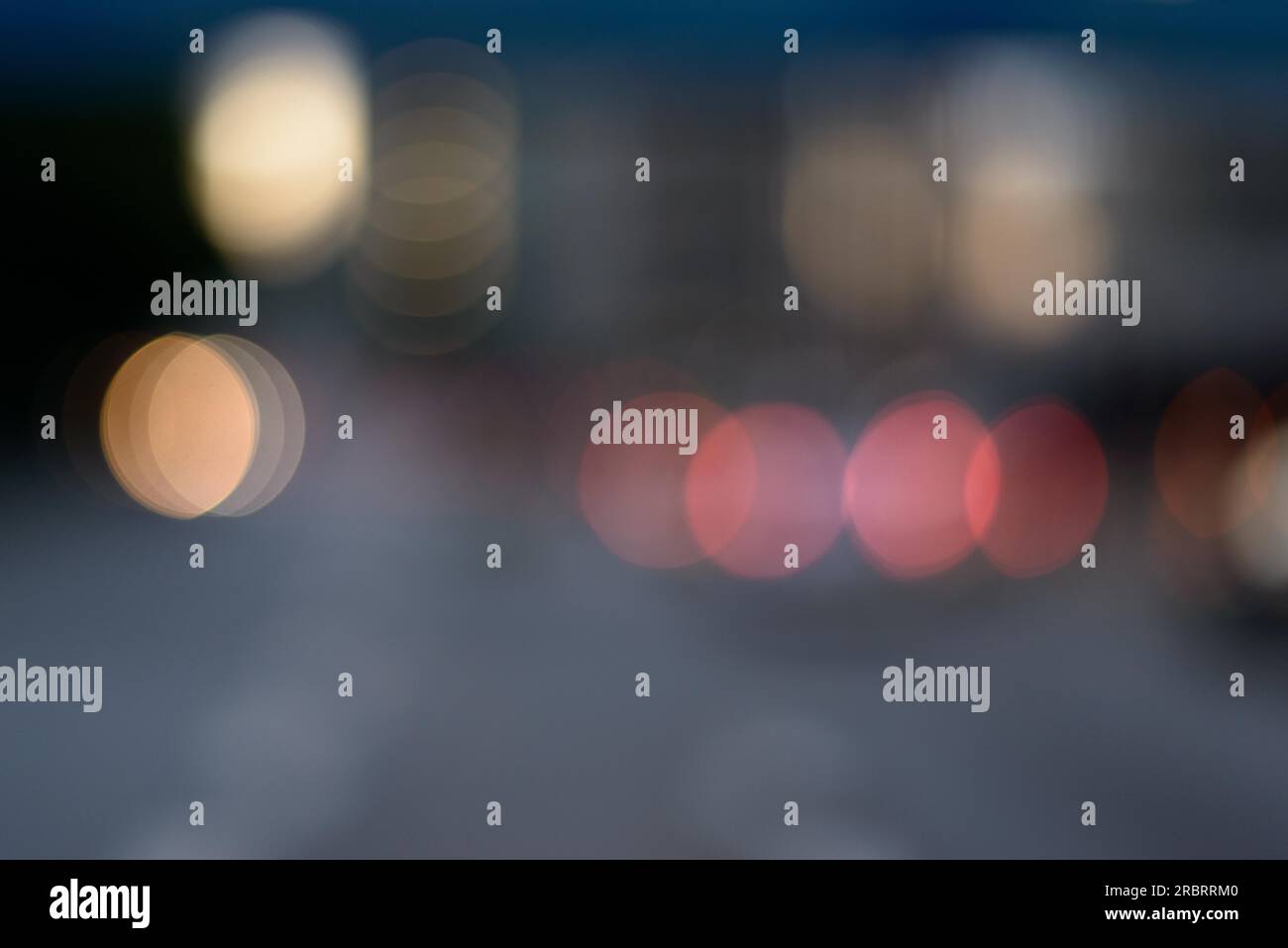 Hazy Bright Yellow and Red City Lights for Simple Background Stock ...