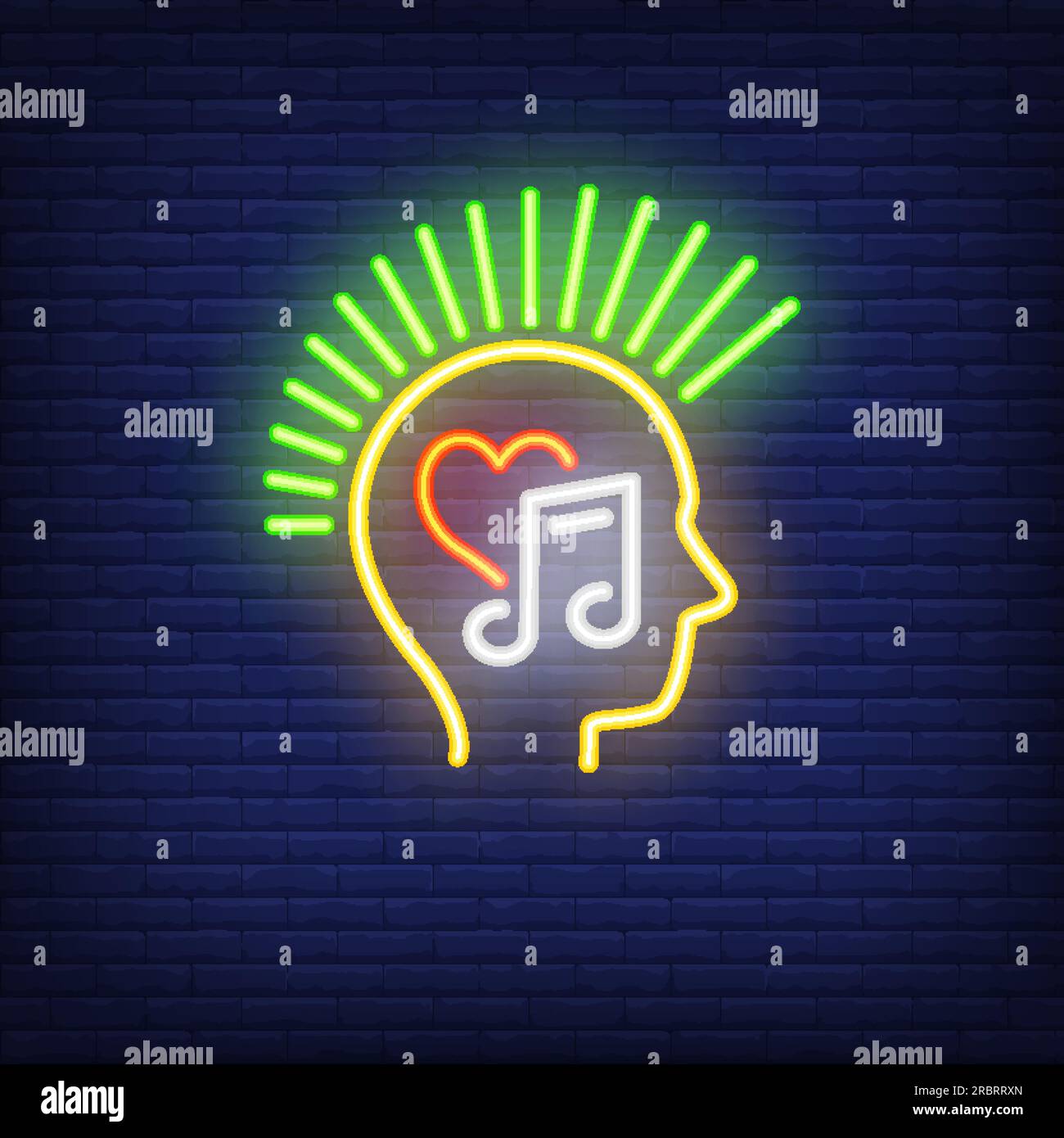 Punk with mohawk neon sign Stock Vector Image & Art - Alamy