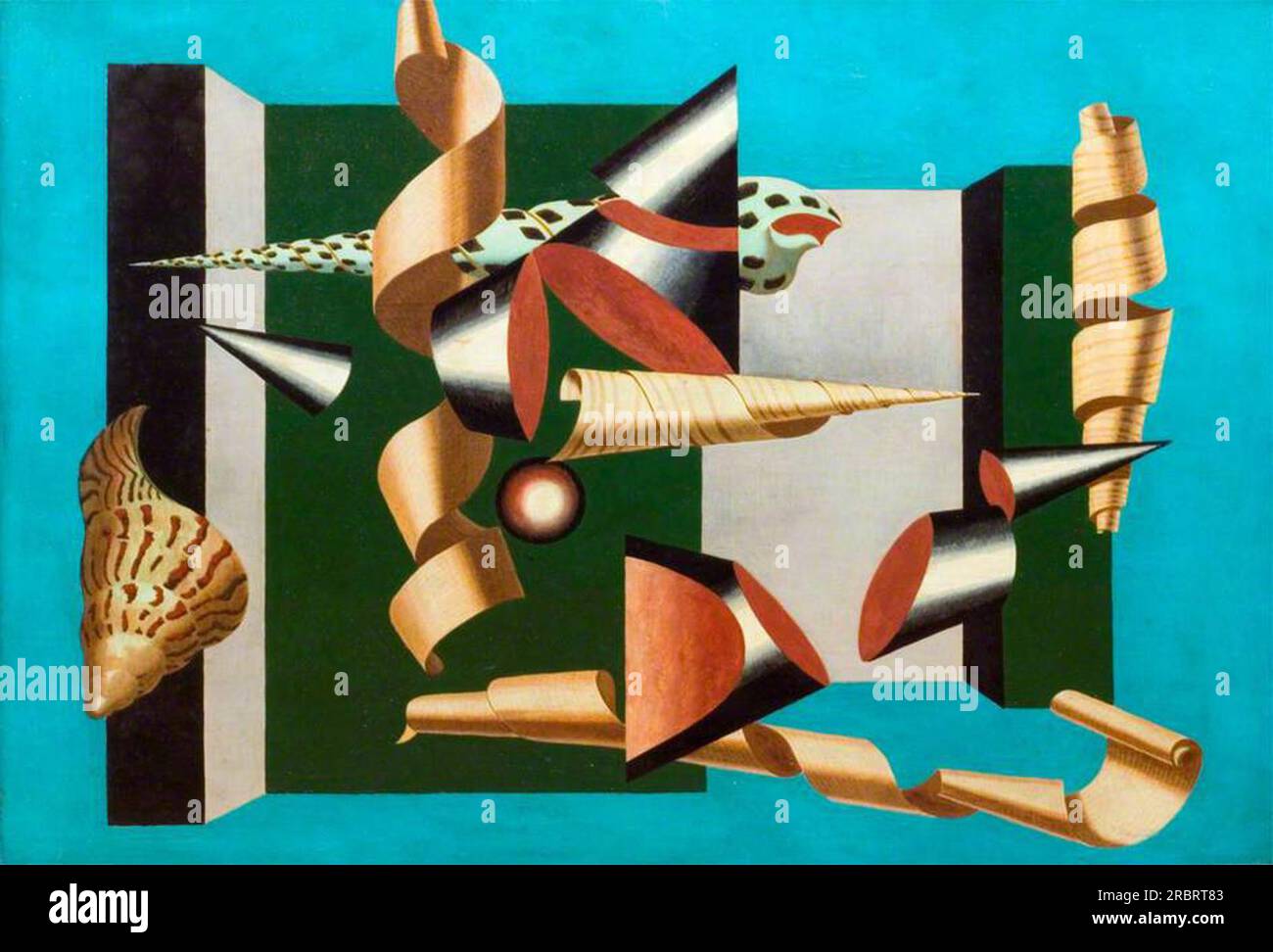 Composition - Cones and Spirals 1929 by Edward Wadsworth Stock Photo ...