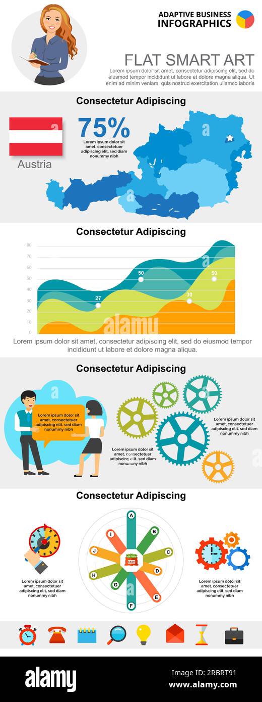 Analysis and management charts set for presentation slide templates ...