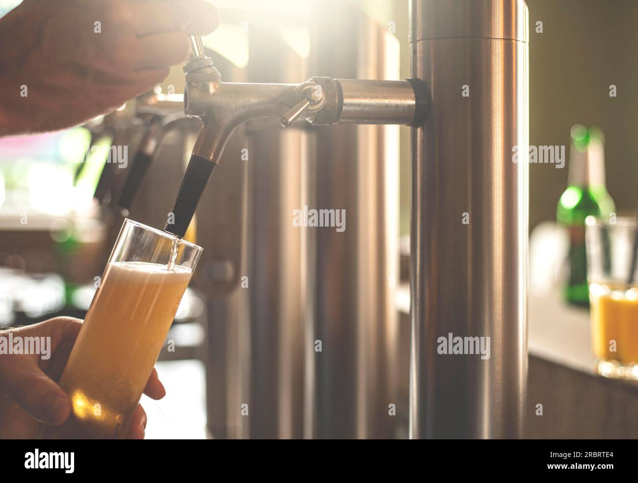 Glass beer bottle in bar hi-res stock photography and images - Alamy