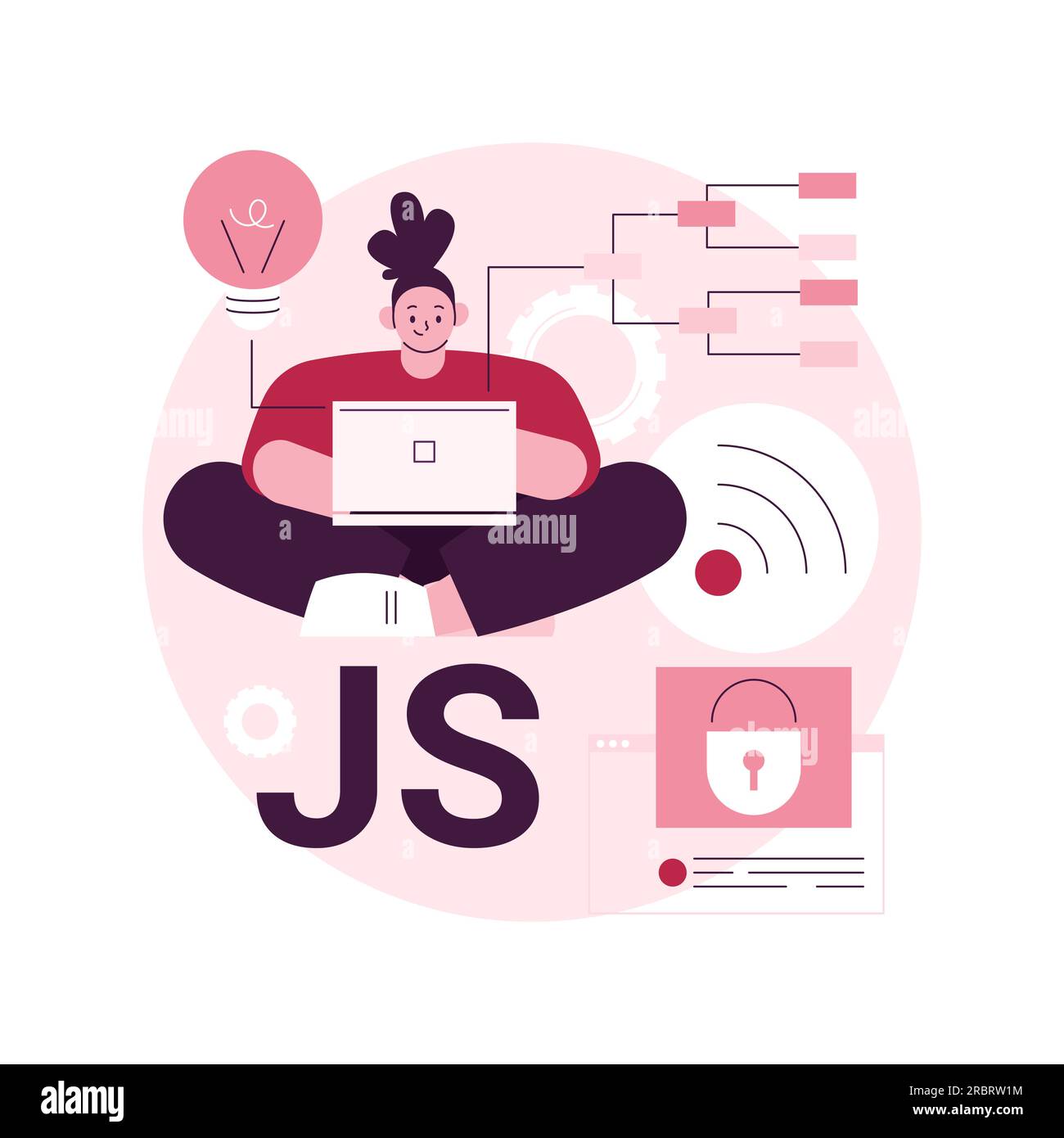 Javascript Abstract Concept Vector Illustration Game Engine Js Development Web Programming