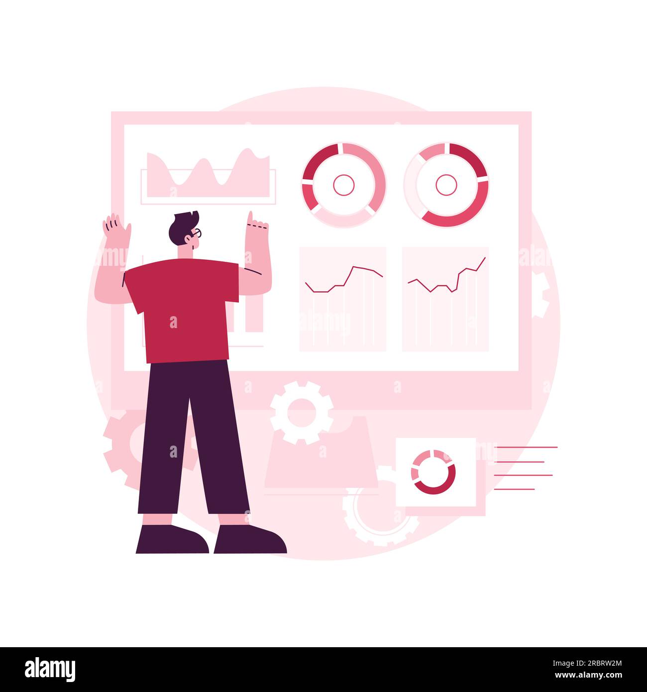 Social media dashboard abstract concept vector illustration. Marketing ...