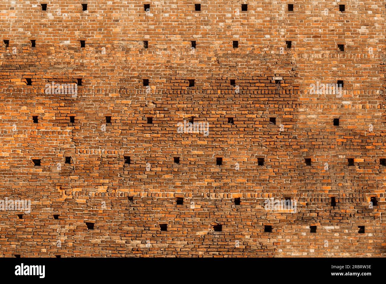 Panoramic background of wide old red brick wall texture Stock Photo - Alamy