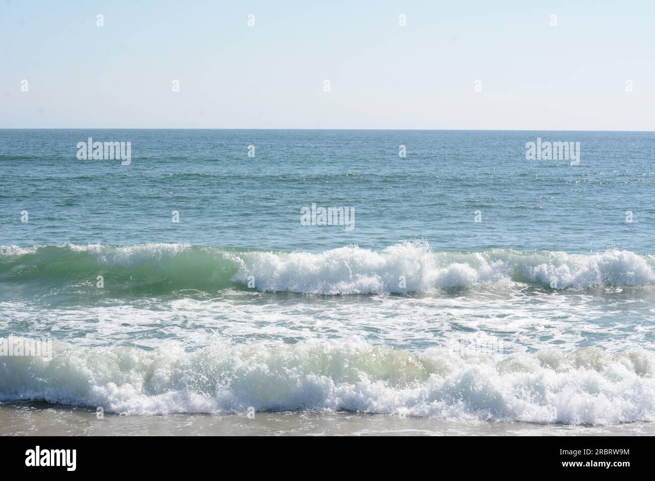 Sunny days at the beach shoreline in Orange County, California Stock ...