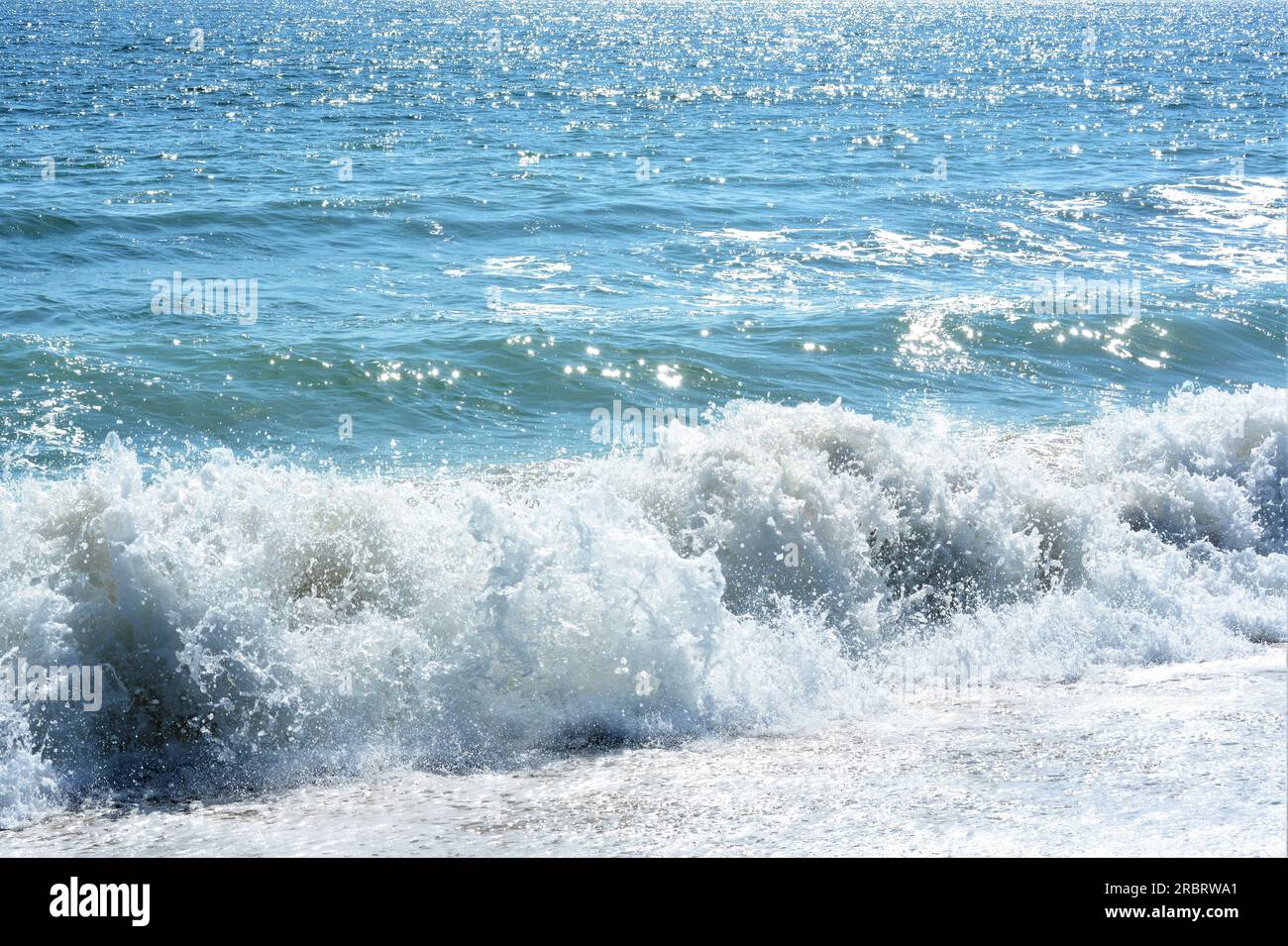 Sunny days at the beach shoreline in Orange County, California Stock ...