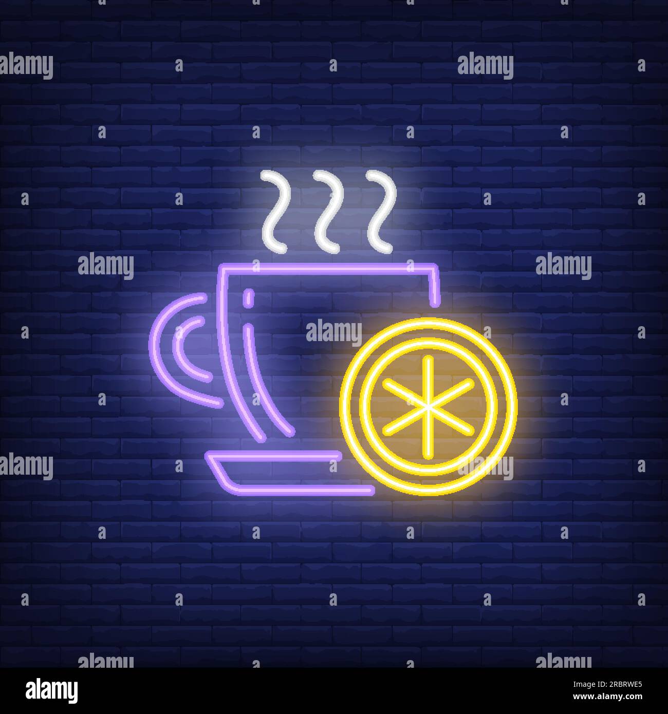 Cup of hot tea with lemon neon sign Stock Vector Image & Art - Alamy