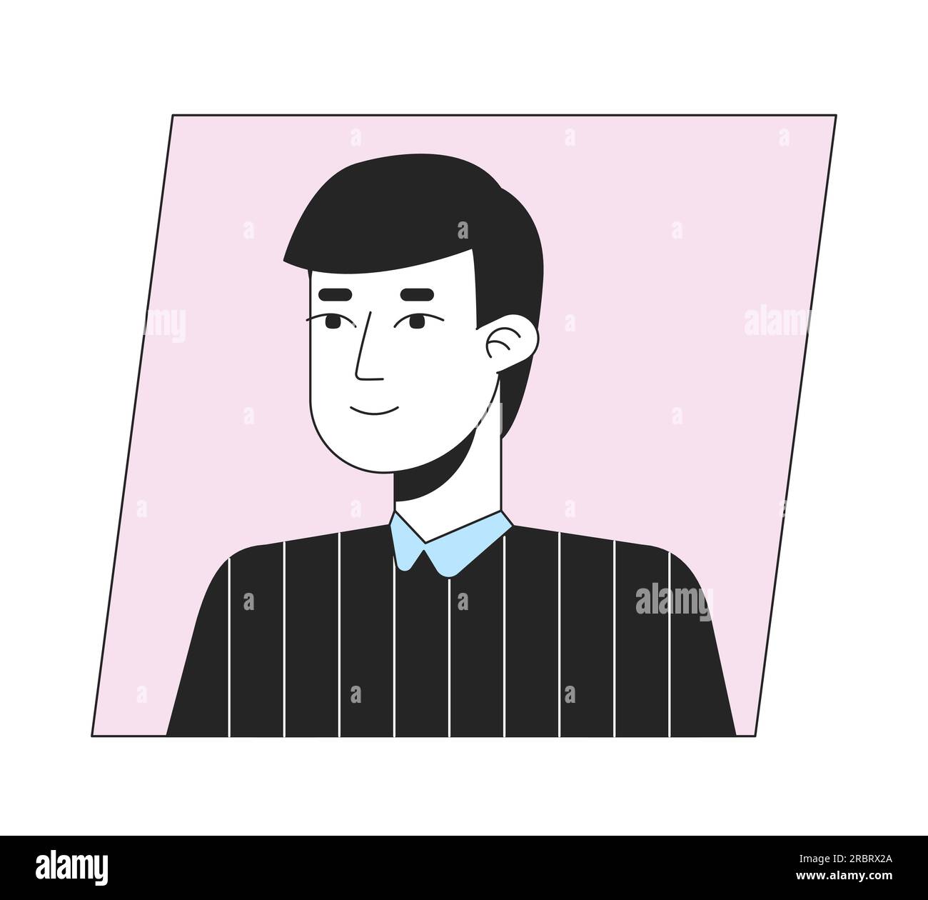 Serious asian man flat color cartoon avatar icon Stock Vector Image ...